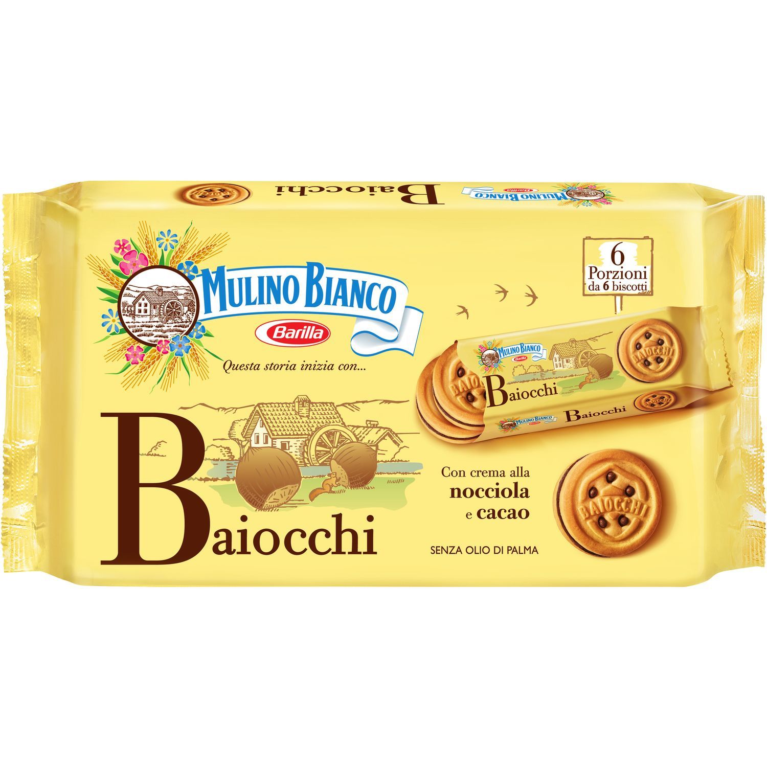 Biscuits Baiocchi Mulino Bianco Chocolat noisette Snack - 336g | Klandko