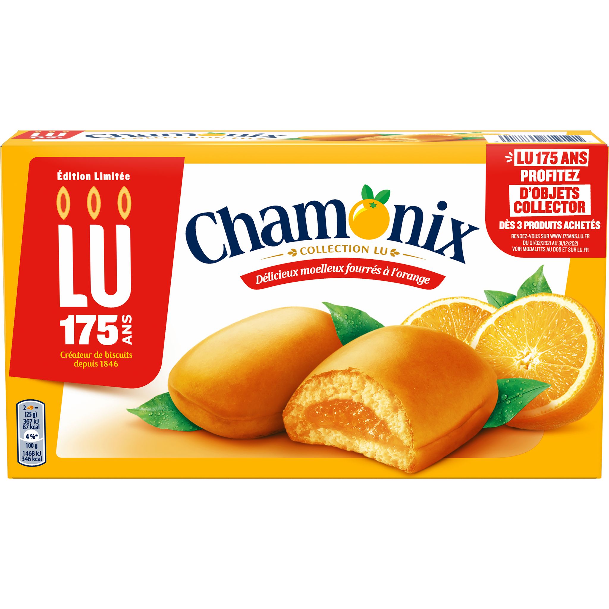Biscuits fourrés Chamonix LU Orange - 250g | Klandko
